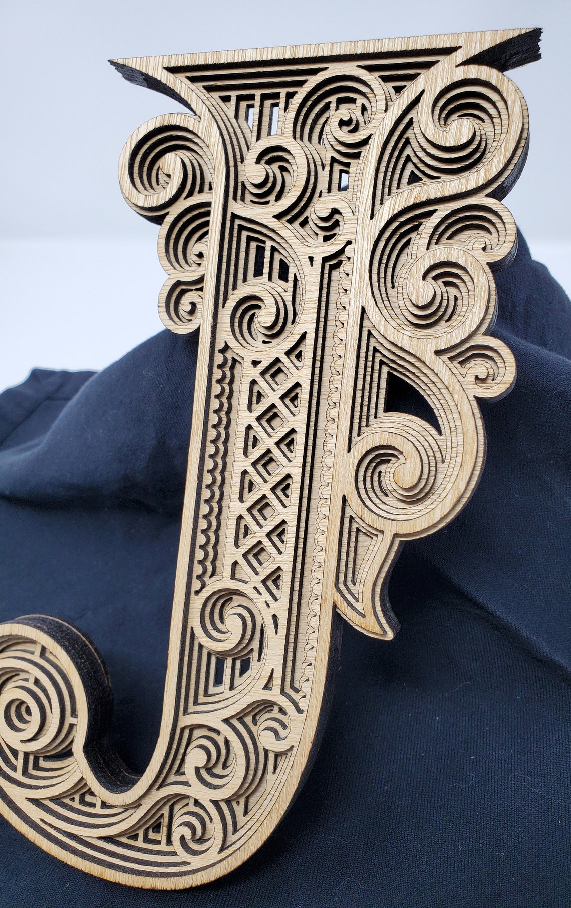 Laser Cut Wood Letter J – Multi-layered Monogram Wall Art - Etsy