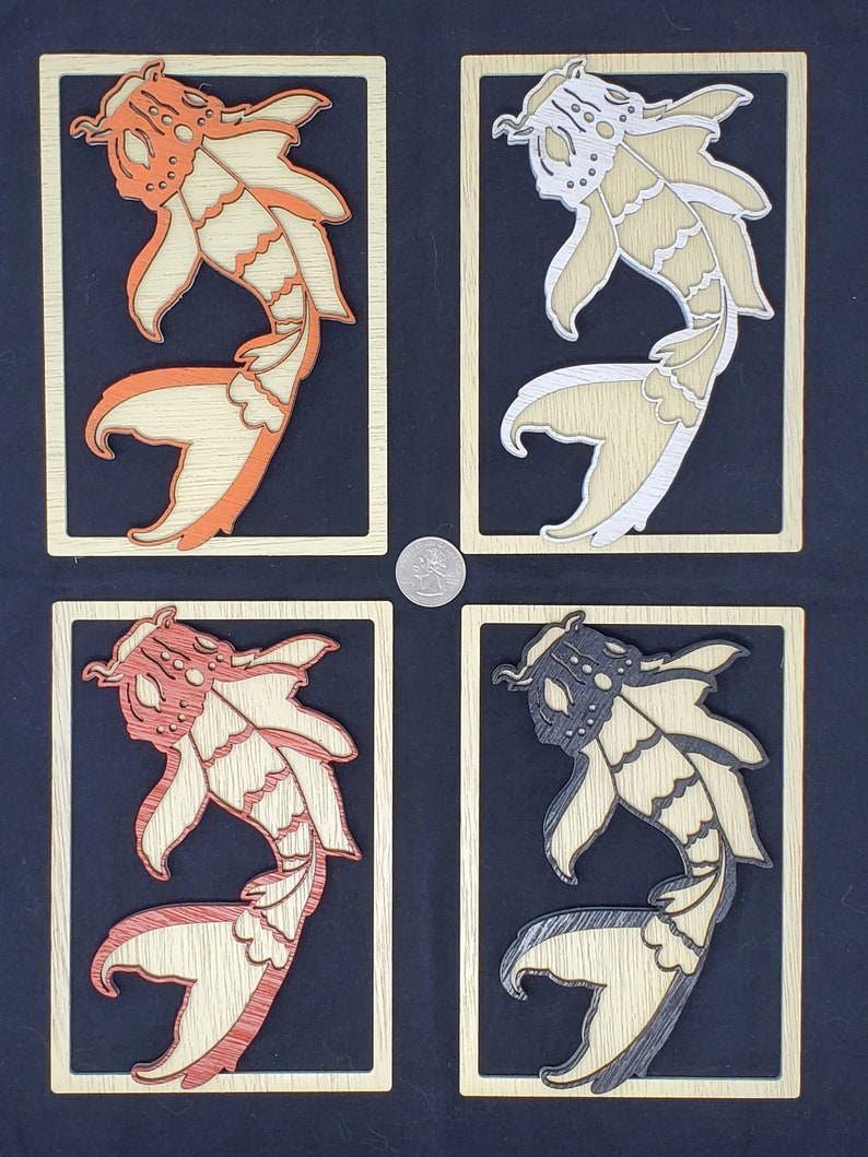 Koi Fish 2D Custom Mini Art Greeting Weddings Card Cover - Etsy