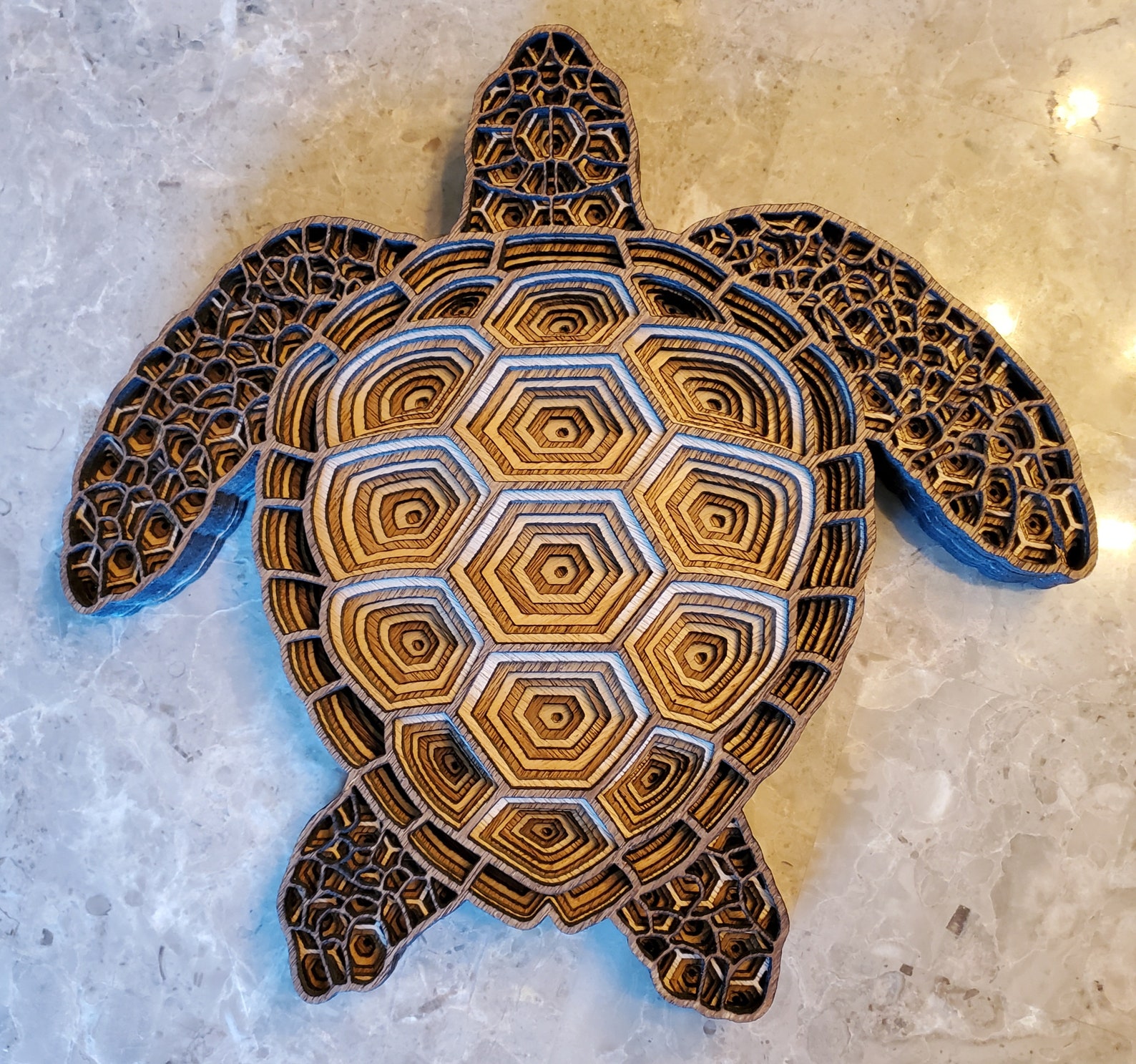 Sea Turtle Wood Multi-layered Design 3D Layered Art Wall - Etsy