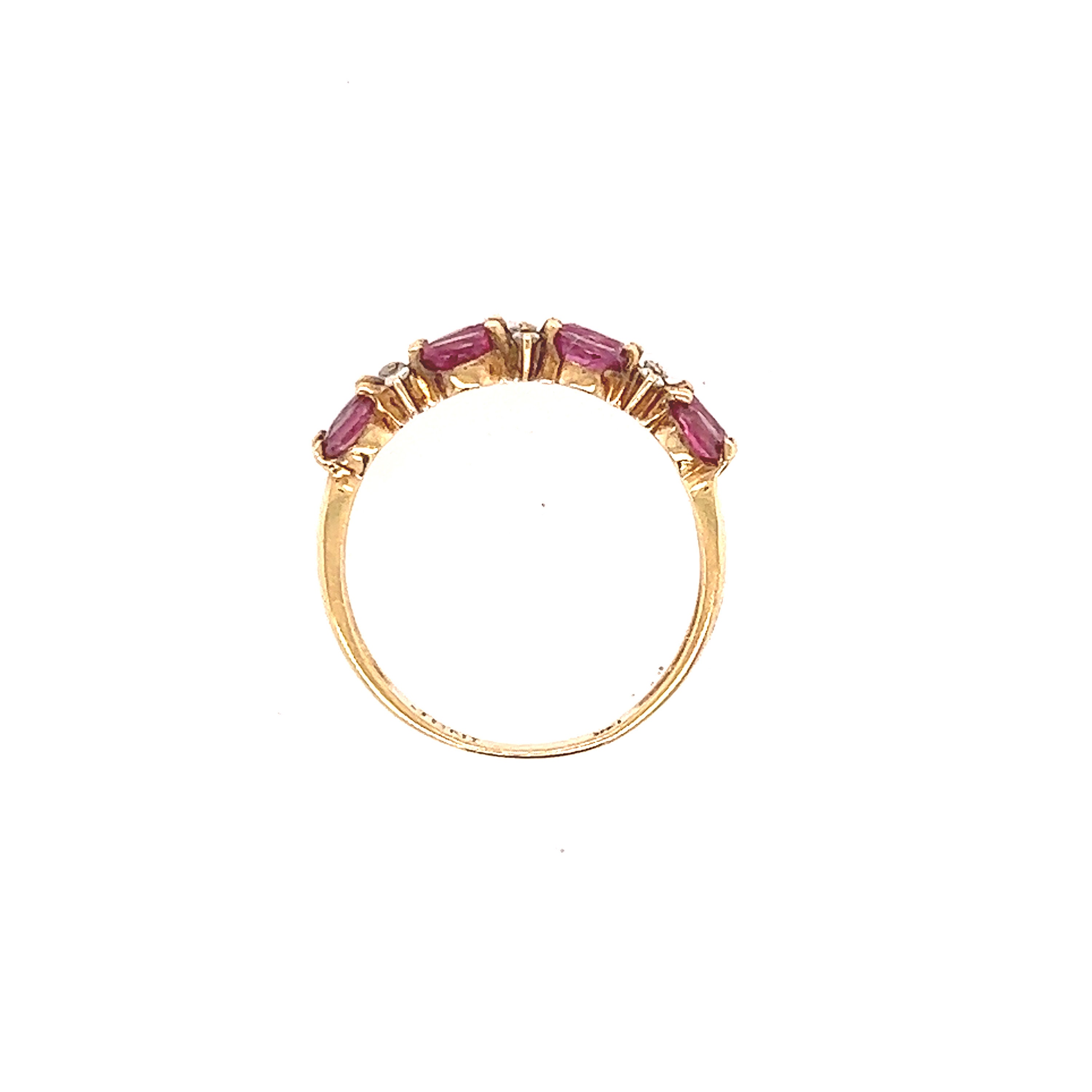 14K Yellow Gold Three Row Marquise Ruby Ring Size 5 1/4 US - Etsy