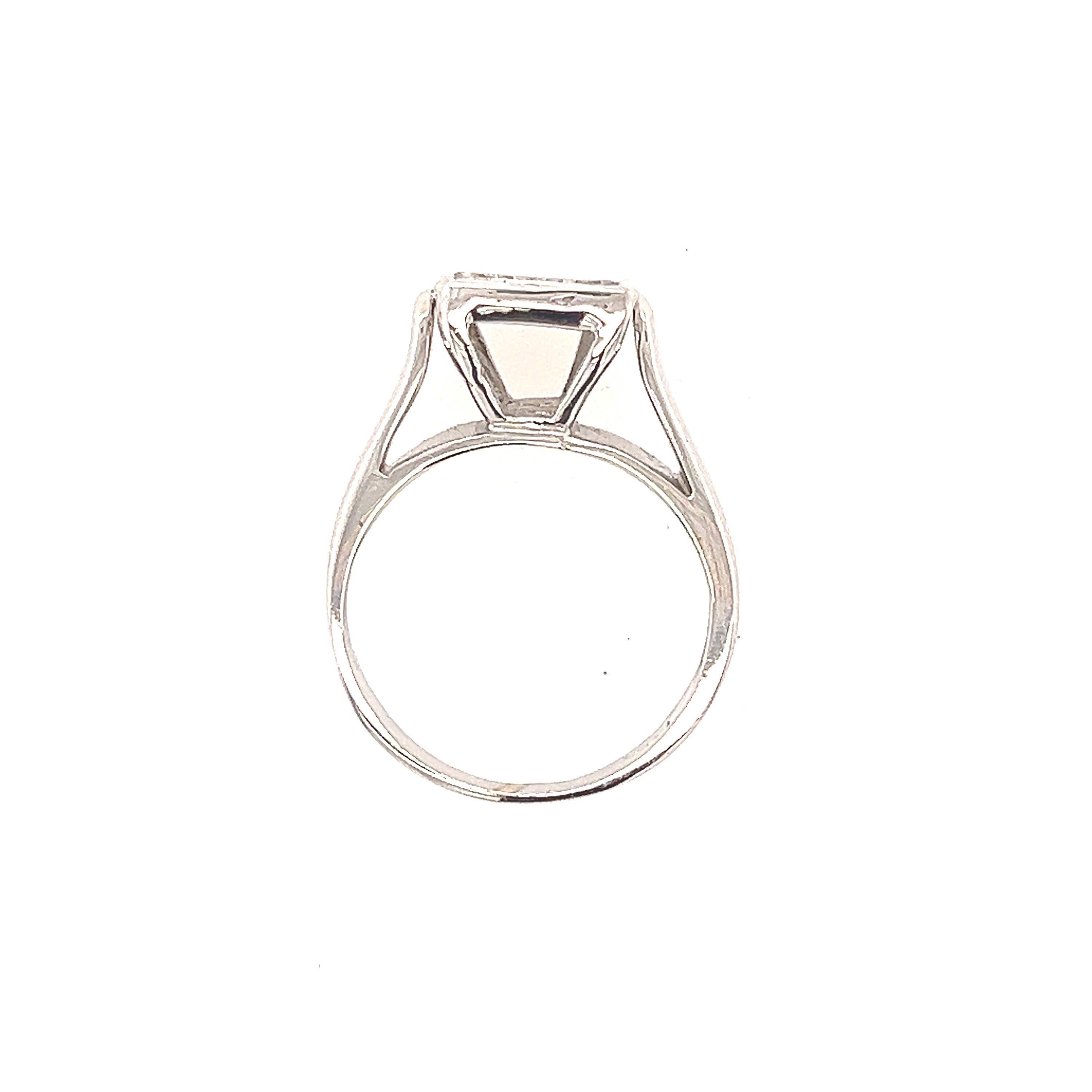 14K White Gold Diamond Clustered Square Ring Unique - Etsy