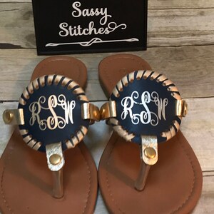 Monogram Disc Sandals, Personalize Sandals, Personalize Disc Sandals ...
