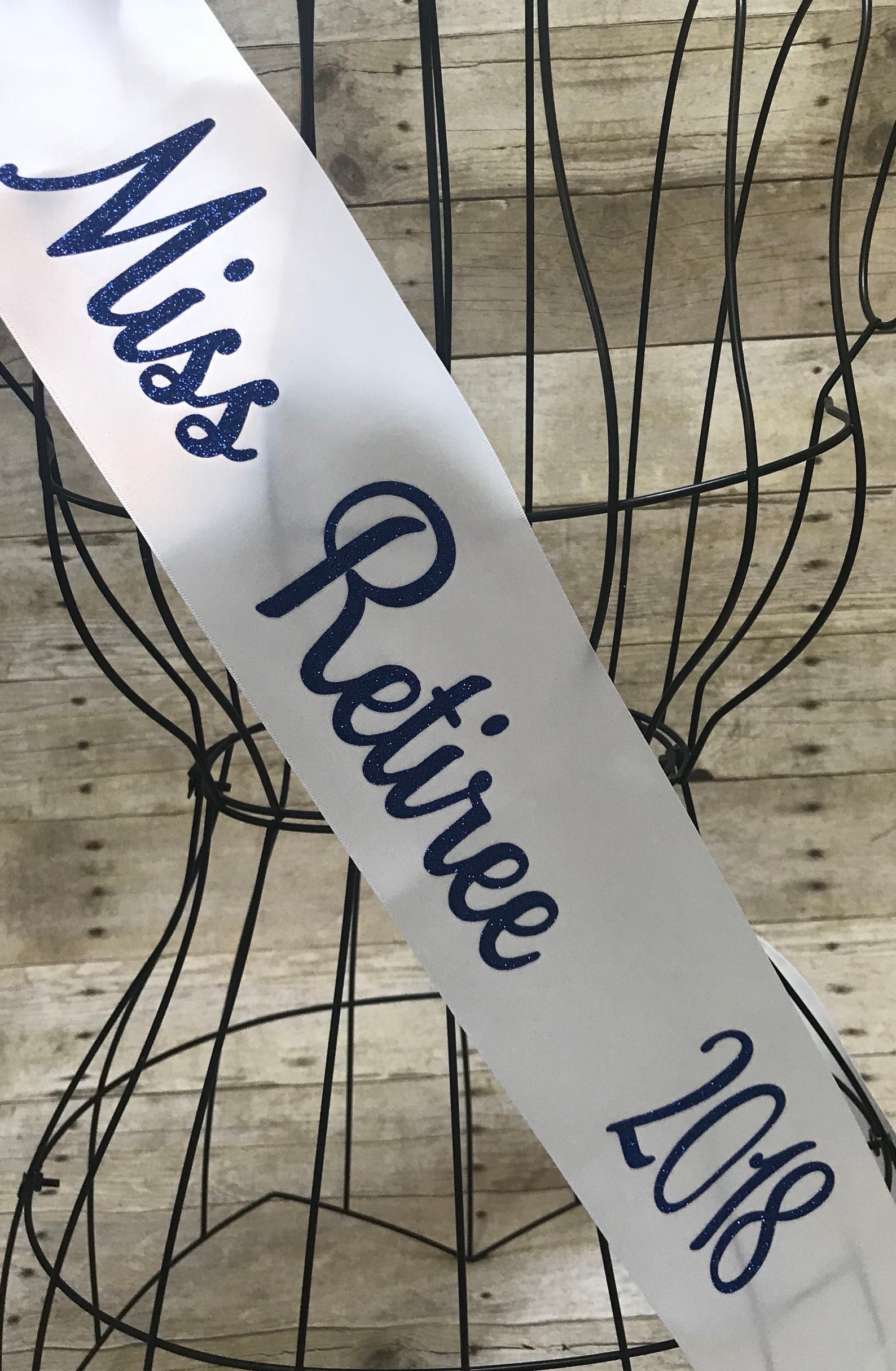 Miss Retiree Retirement Sash Retirement Banner Glitter | Etsy