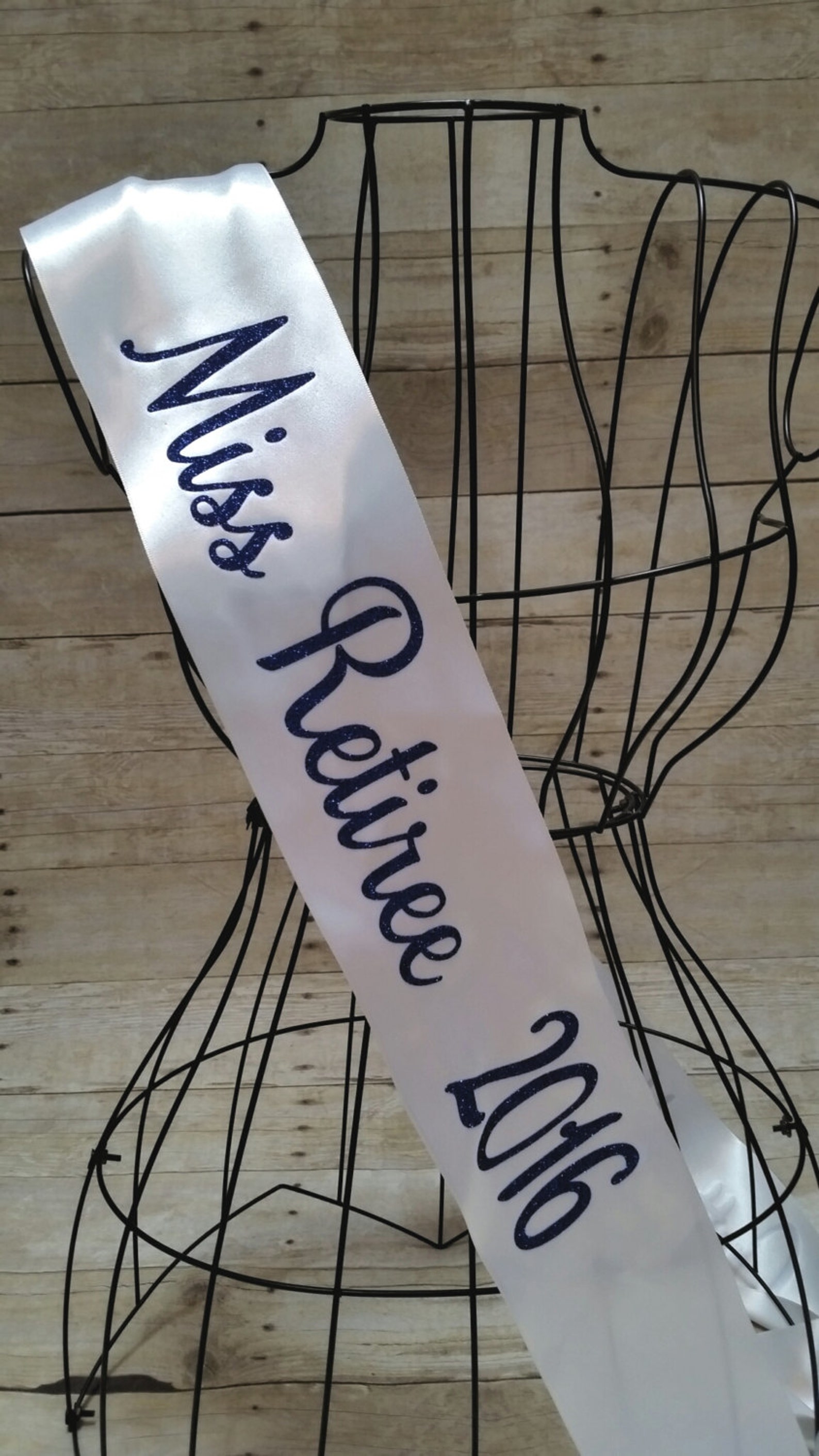 Miss Retiree Retirement Sash Retirement Banner Glitter | Etsy