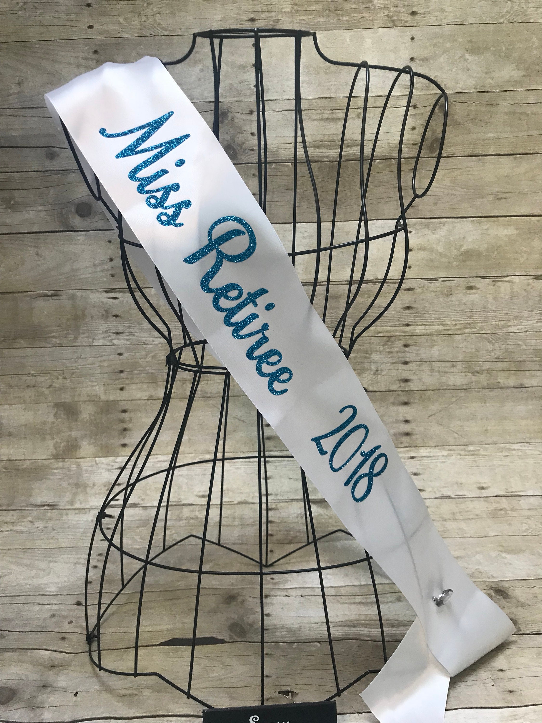Miss retiree retirement sash retirement banner glitter | Etsy