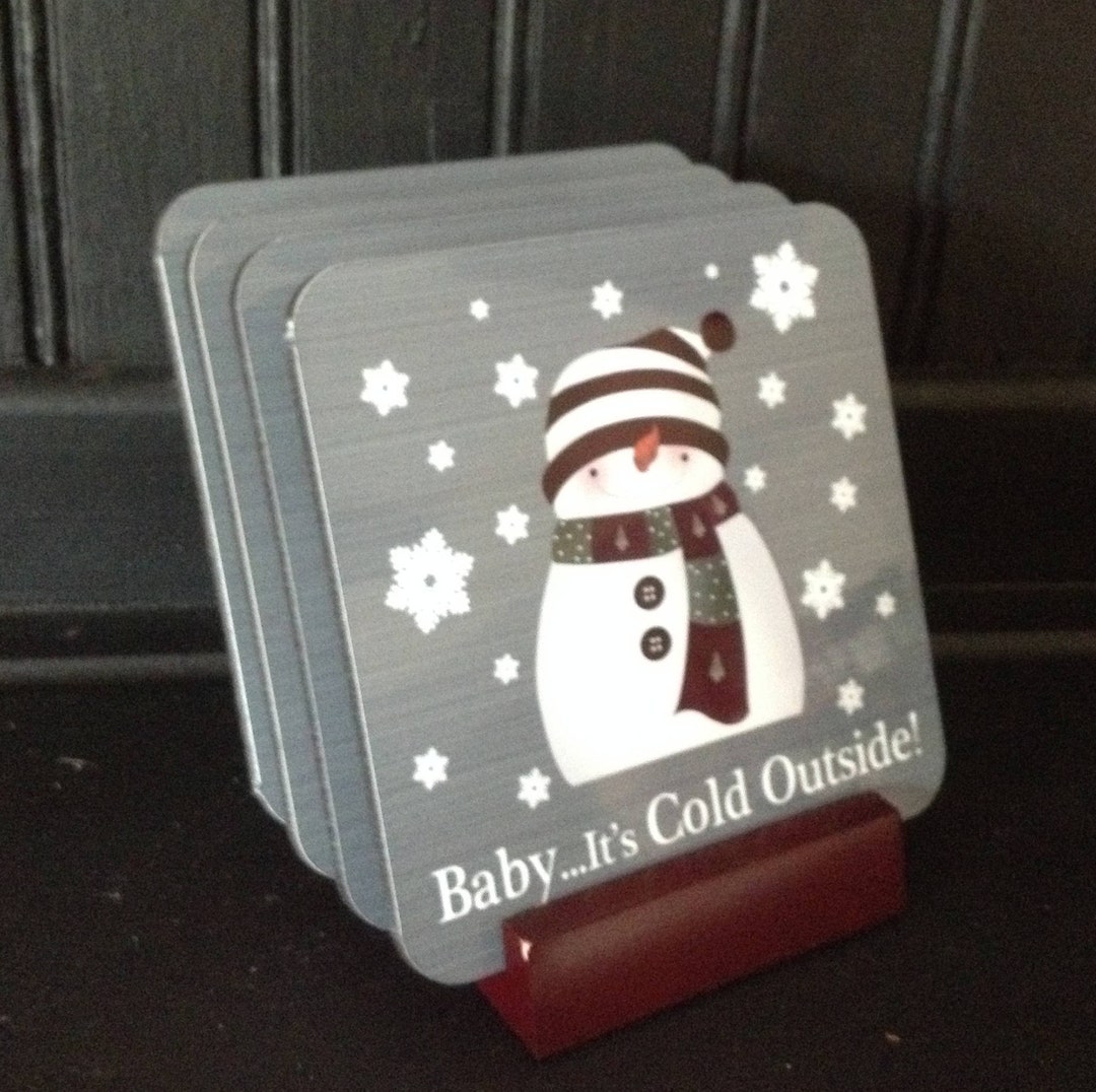 Snowman Coaster Snowman Coaster Set Be Jolly and Happy - Etsy