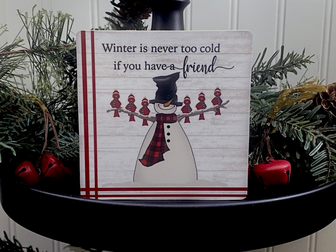Winter Friends, 4" Block, 6" Block, Snowman Cardinals, Buffalo Plaid ...