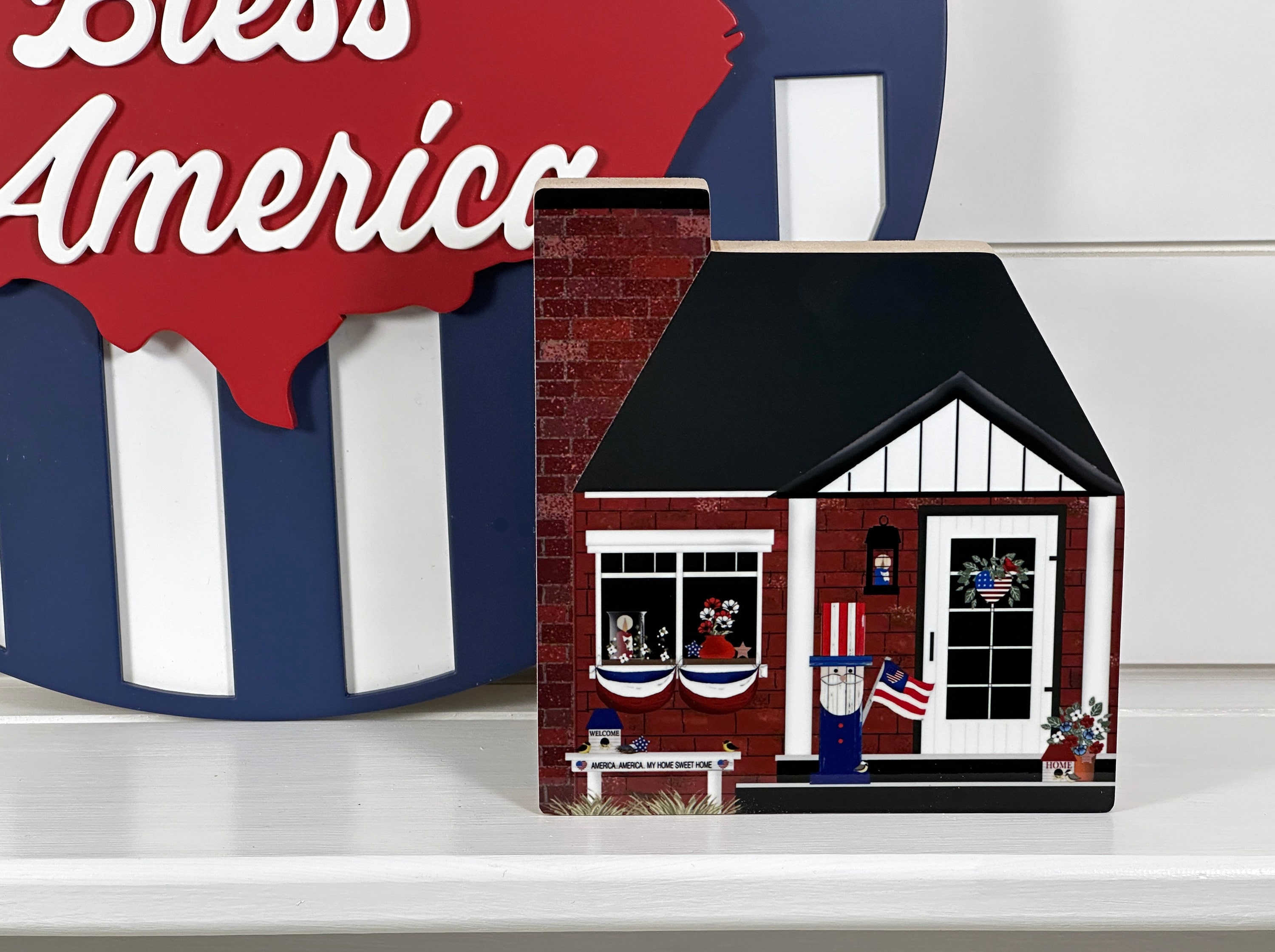 Patriotic Uncle Sam House, Red Brick House, America America My Home ...