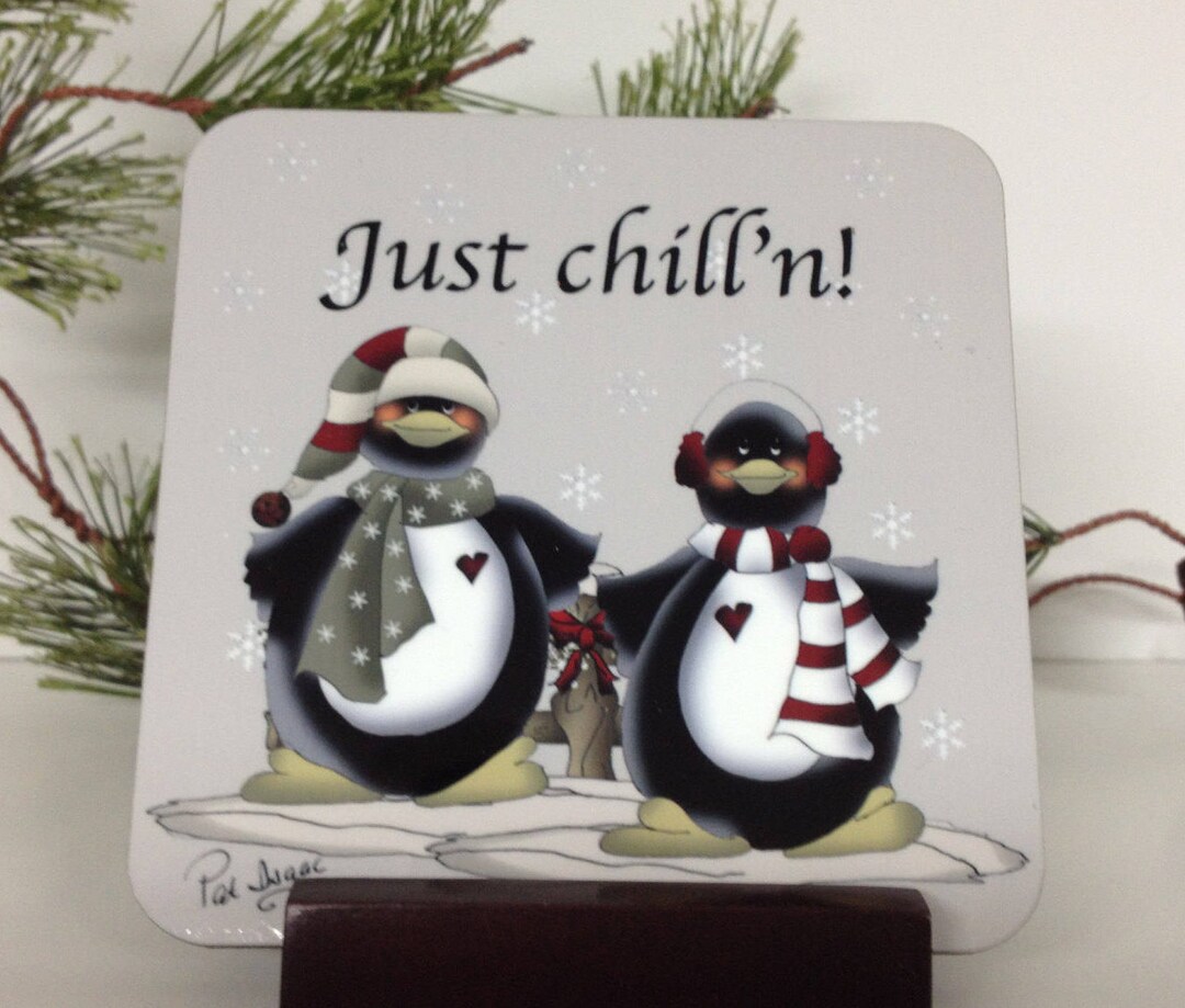 Penguin Coaster, Penguin Coaster Set, Penguin Decor, Just Chill'n ...