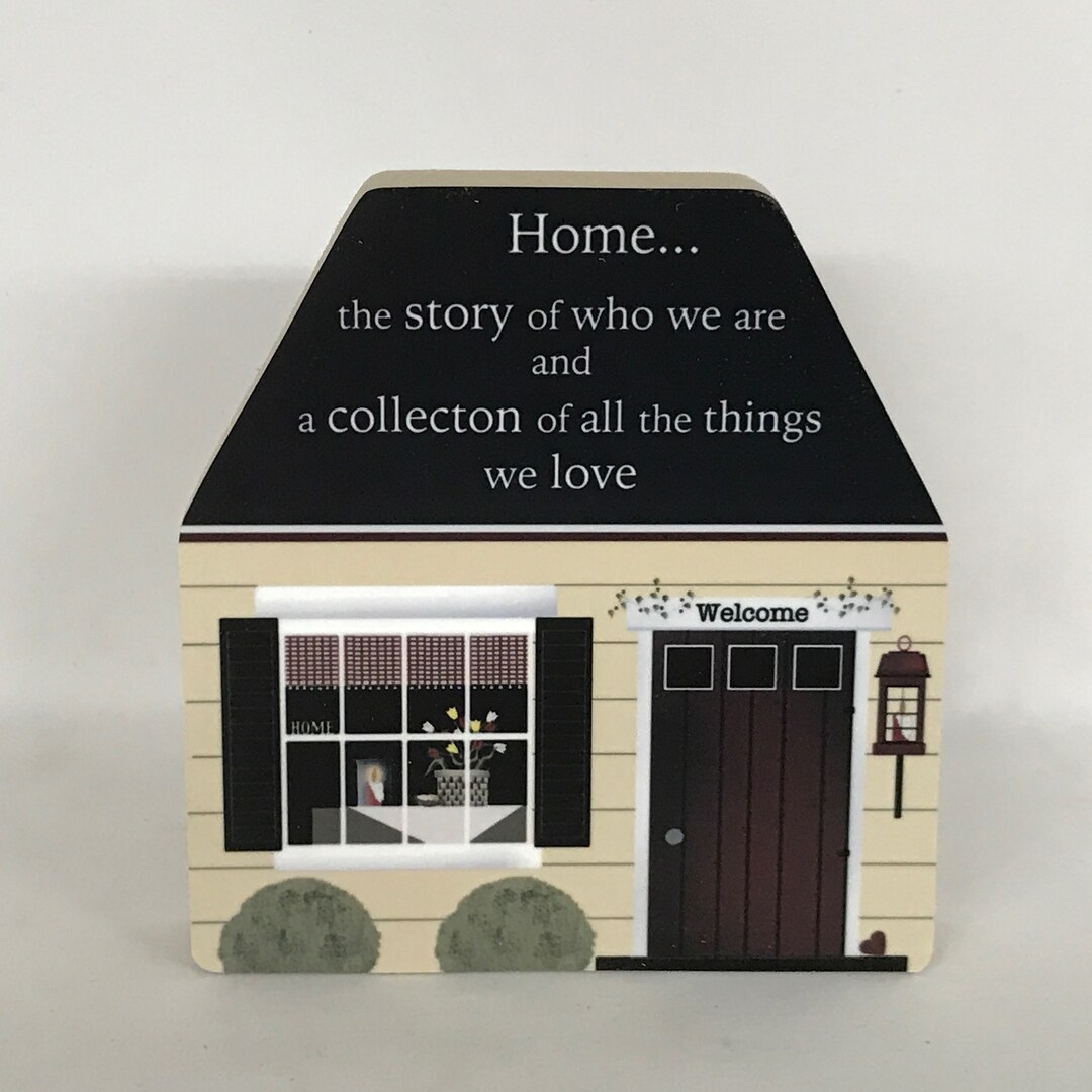 4 Mini House, Shelf Sitter, House Sign, House Block, House Block Sign ...