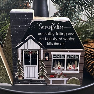 Mini House Block, Winter Block House, Snowflake House, Snowflakes Are ...