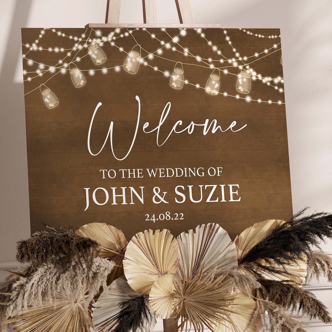 Welcome Personalised Wedding Poster Sign Minimalist Simple - Etsy