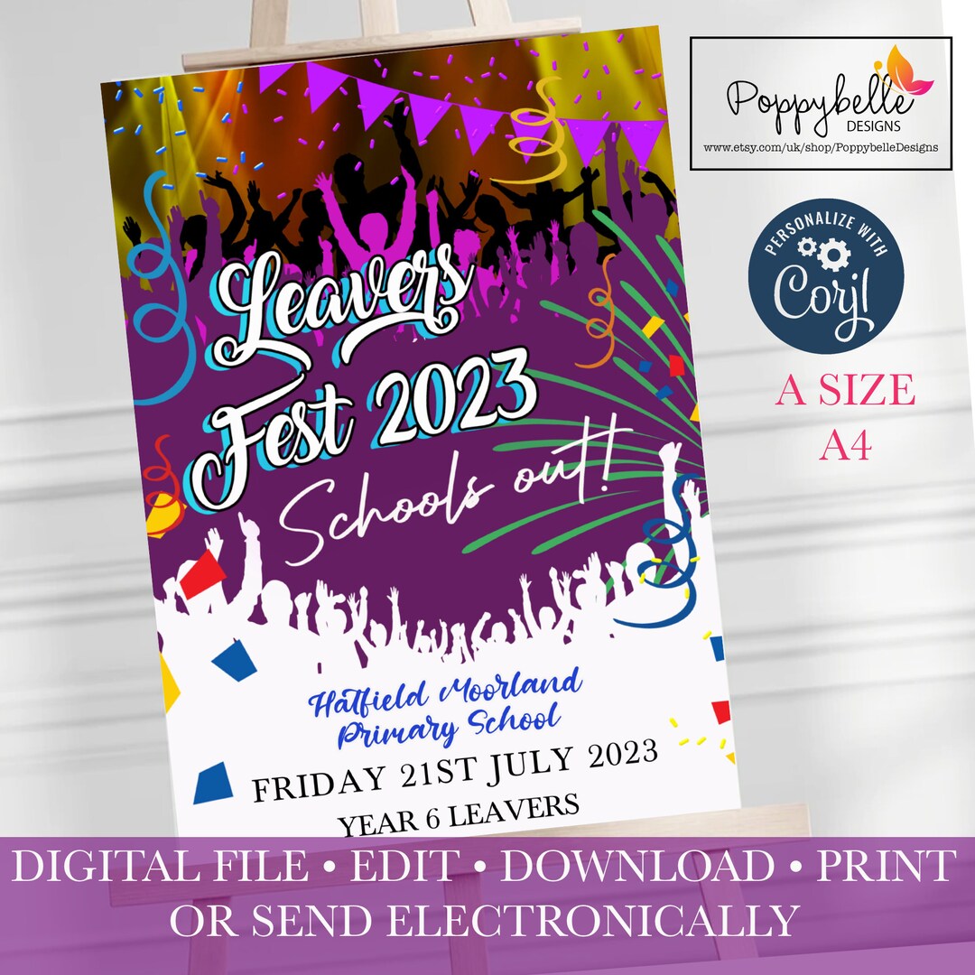 Editable Schools Out Leavers Fest School Leavers Poster - Etsy