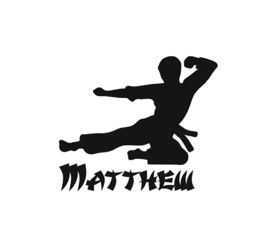 Karate/taekwondo Boy Flying Kick Decal With Personalized Name. Great ...