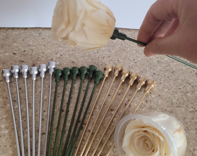 Plastic Rose Stems for Preserved Roses: DIY Floral Supplies - 8 Inch - Etsy