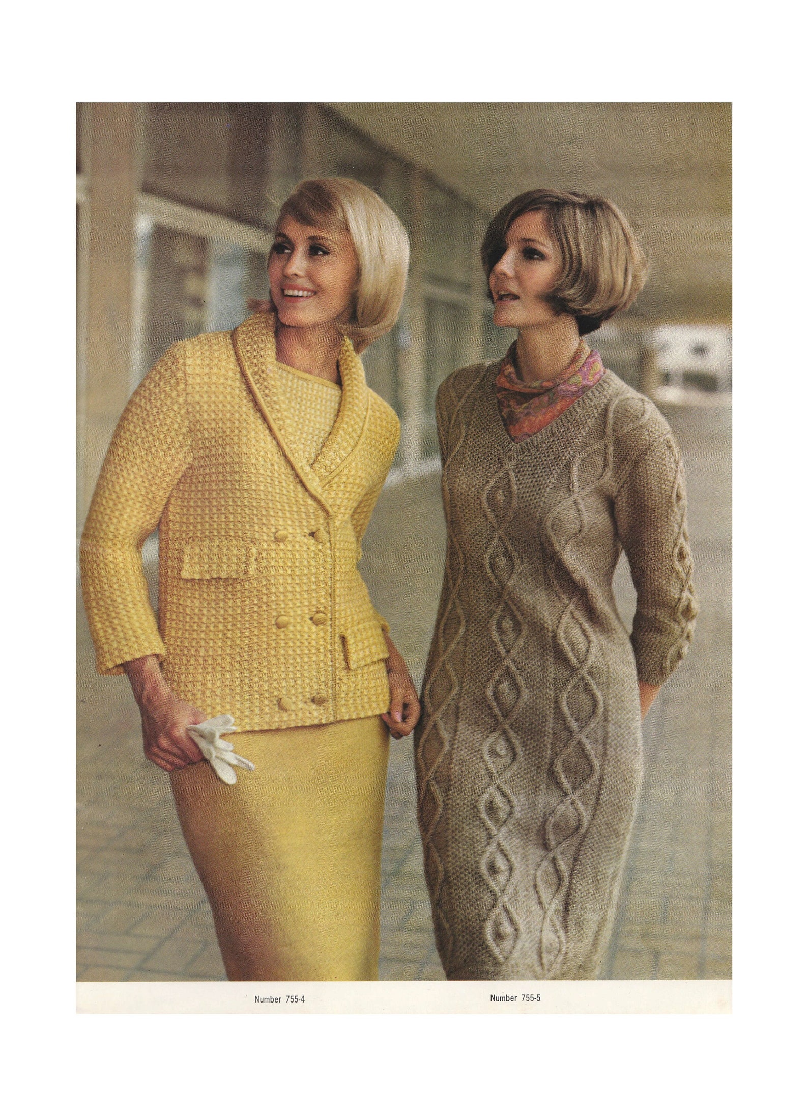 1960s 3-piece Suit: Jacket, Shirt and Skirt, With Irish Knit Dress Knitting Pattern - Great ...