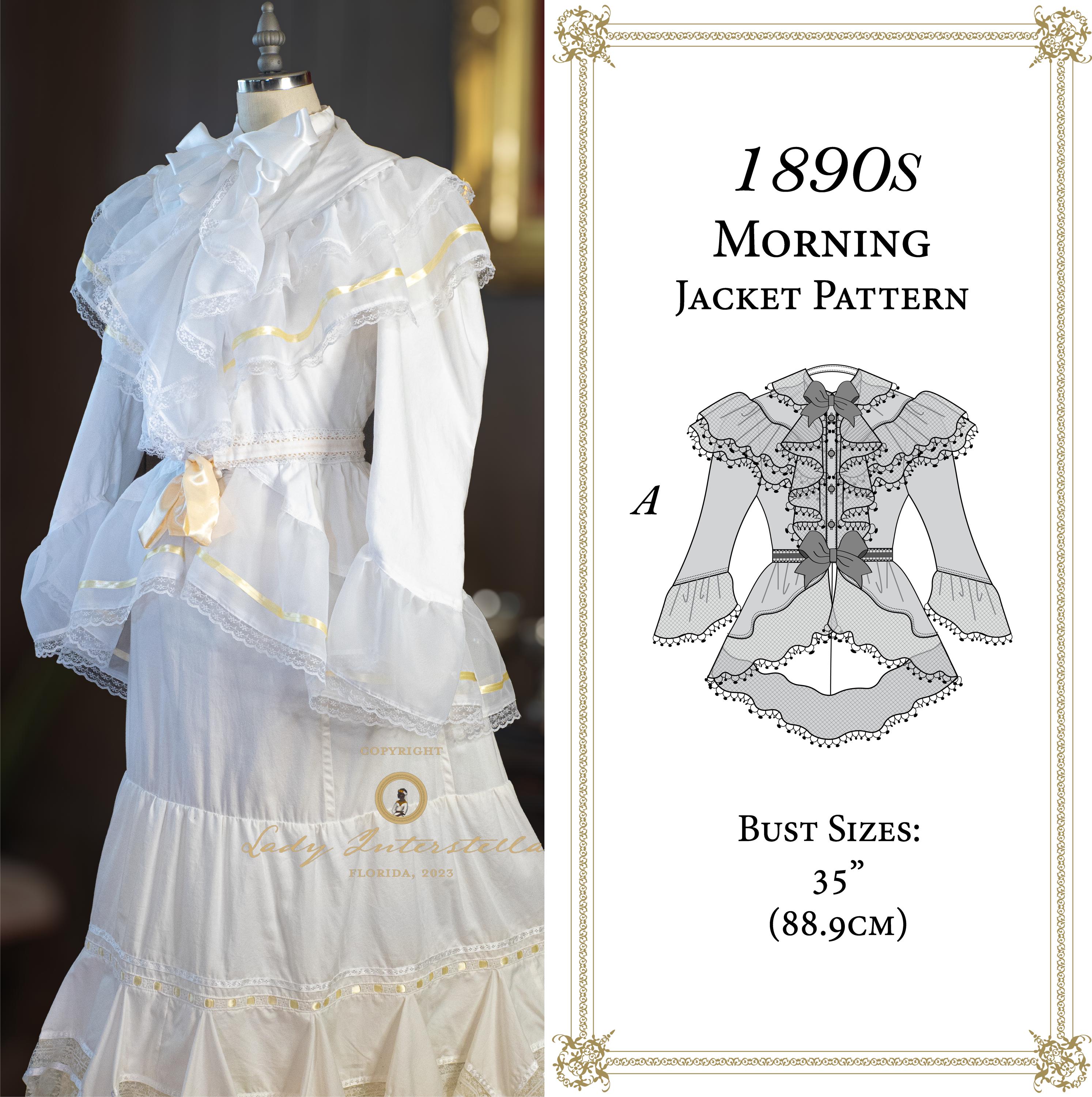 1890s Morning Jacket PDF Pattern-bust: 35" (88.9cm) Crimson Peak ...