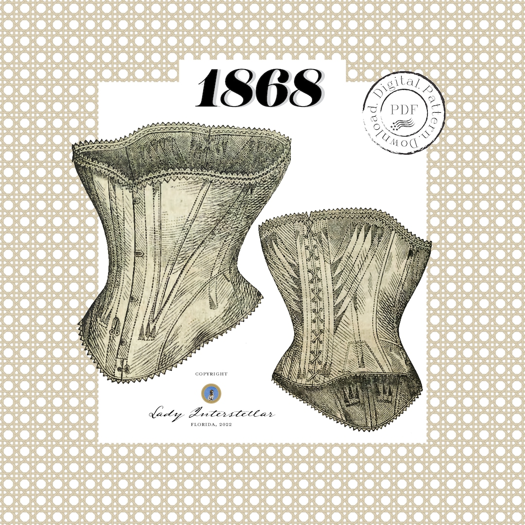 1868 Gored Corset PDF PATTERN Digital Reproduction Tygodnik Mód Waist ...