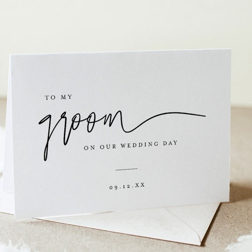 Minimalist Wedding Day Note to My Groom / Bride on Our - Etsy