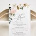Wedding Menu Template, Southern Magnolia Menu Card, Printable Dinner ...
