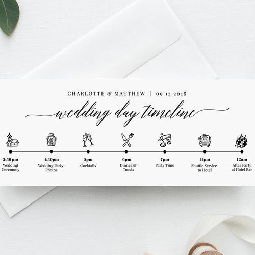 Wedding Program Timeline Template Download Infographic - Etsy