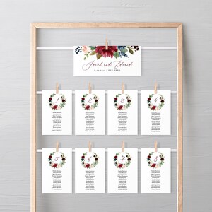 Boho Seating Chart Template, Printable Wedding Seating Card, Seating ...