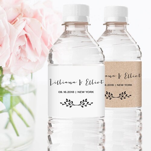 Water Bottle Wrapper Template Welcome Bag Favor Rustic - Etsy