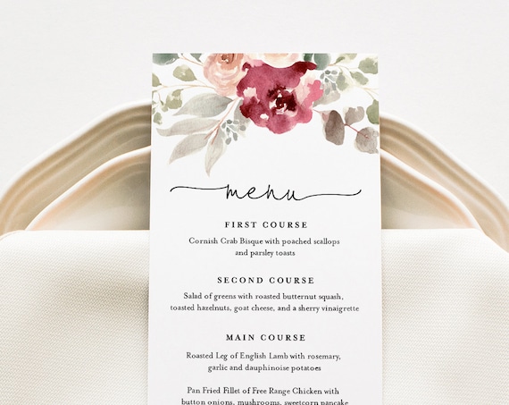 Menus - Minty Paperie