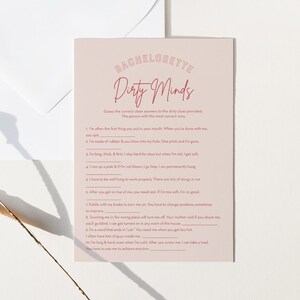 Dirty Minds Game, Hen Do Party, Dirty Bachelorette Riddle Game, Modern ...