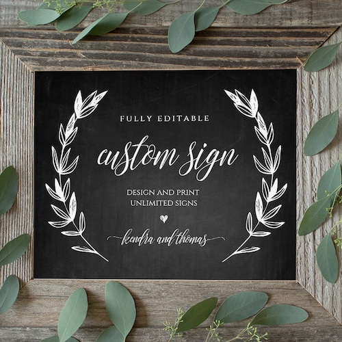 Wedding Sign Template Printable Custom Sign Fully Editable - Etsy