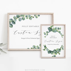 Custom Wedding Sign Template, INSTANT DOWNLOAD, 100% Editable Text ...