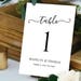Table Number Card, Printable Wedding Table Card Template, Table Seating ...