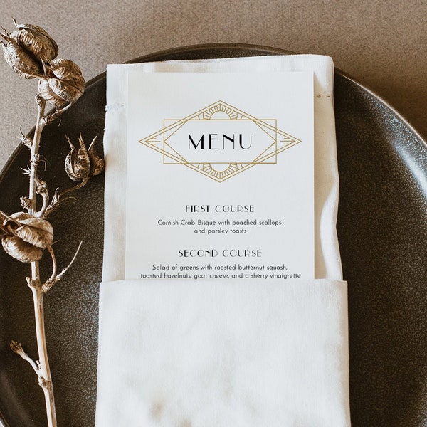 Art Deco Menu - Etsy