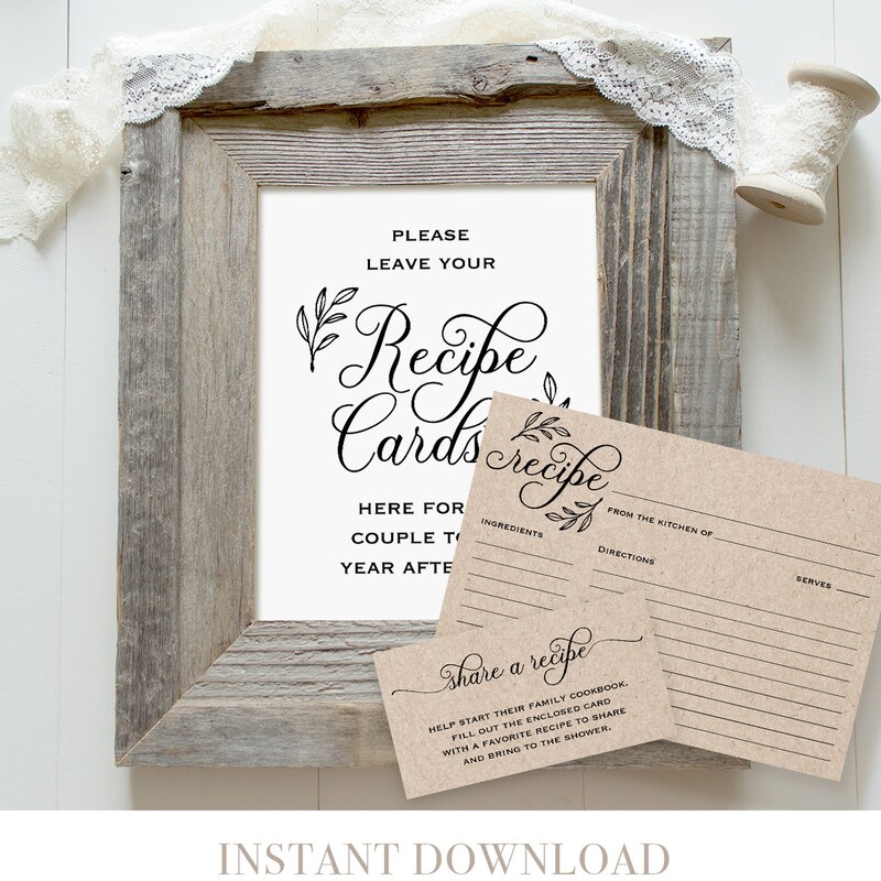 Rustic Recipe Cards - Etsy