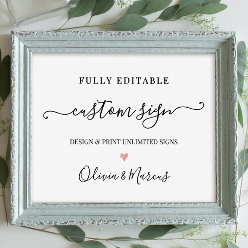 Wedding Sign Template Printable Custom Sign Fully Editable - Etsy