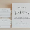 Editable Printable Family Traditions Card, Family Traditions Bay Shower ...