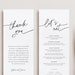 Wedding Menu and Thank You Card Printable Modern Dinner Menu - Etsy