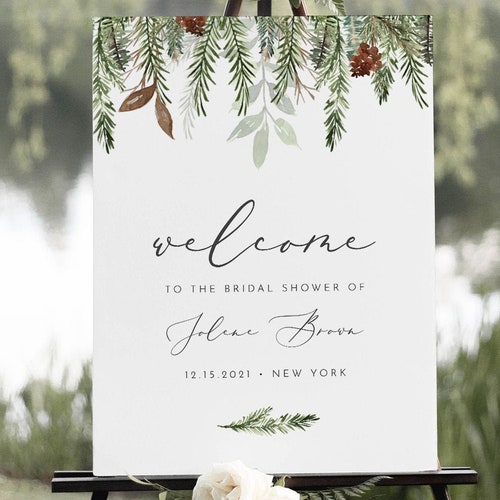 Custom Winter Wedding Sign Template Instant Download - Etsy
