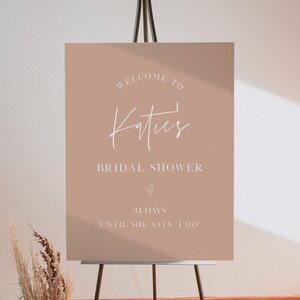 Boho Welcome Sign Template, Printable Modern Bridal Shower Sign ...