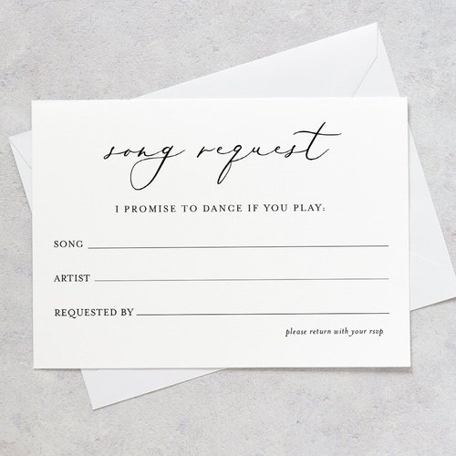 Wedding Song Request Card Printable DJ Request Song Request - Etsy Wedding Song Request Card Printable DJ Request Song Request - Etsy