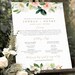 Wedding Program Sign Template, Boho Floral Order of Service / Events, Editable Text, Ceremony ...