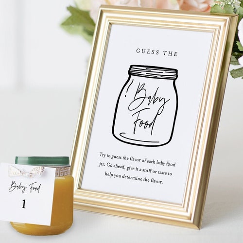 Baby Food Game Guess the Baby Jar Food Minimalist Baby - Etsy