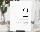 Minimalist Table Number Cards Printable Modern & Simple - Etsy