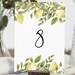 Lemon Table Number Card Template, Printable Table Number, Summer Citrus ...
