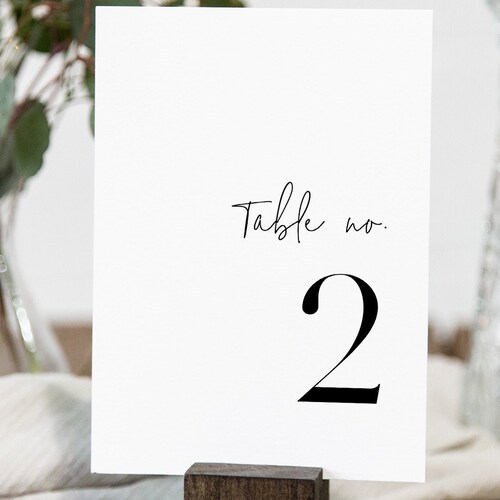 Horizontal Table Number Card Template Modern Minimal Clean - Etsy