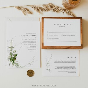 Modern Greenery Wedding Invitation Set INSTANT DOWNLOAD - Etsy