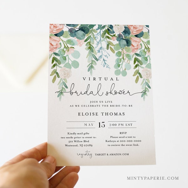 Virtual Bridal Shower Invitation Instant Download - Etsy