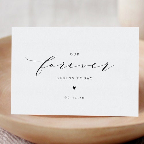 Minimalist Wedding Day Note to My Groom / Bride on Our - Etsy