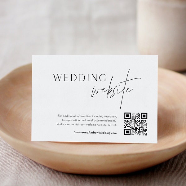 Wedding Detail Card With Qr Code - Etsy