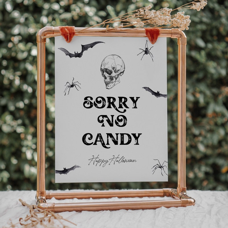 No Candy Halloween Sign - Etsy